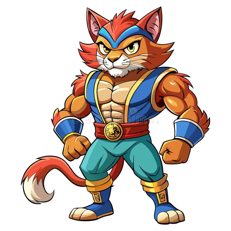 Fighter Cat Mascot Character 3d Disney Cartoon Style Sticker Vector ...