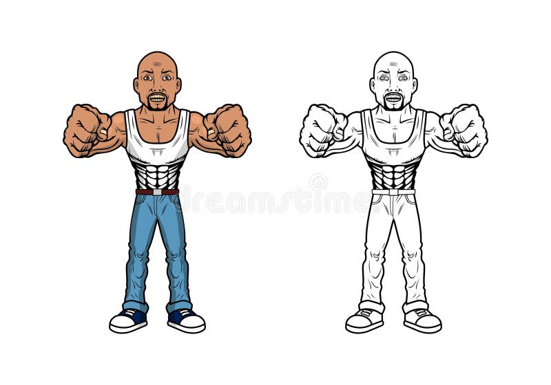 Fighter Character Design Illustration Stock Vector - Illustration of ...