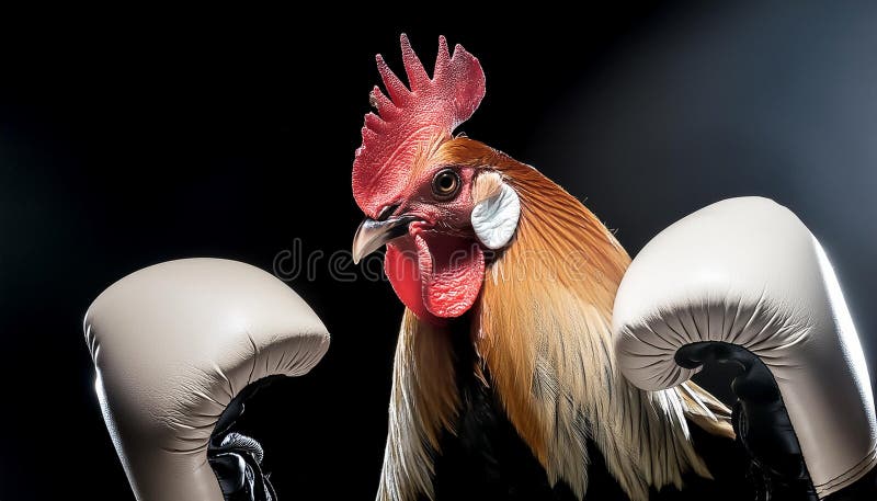 Fighter Chicken with Boxing Gloves Stock Illustration - Illustration of ...