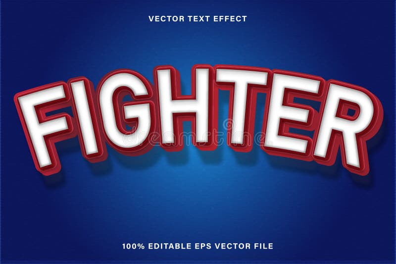Fighter 3D Text Effect Editable Text Stock Vector - Illustration of ...
