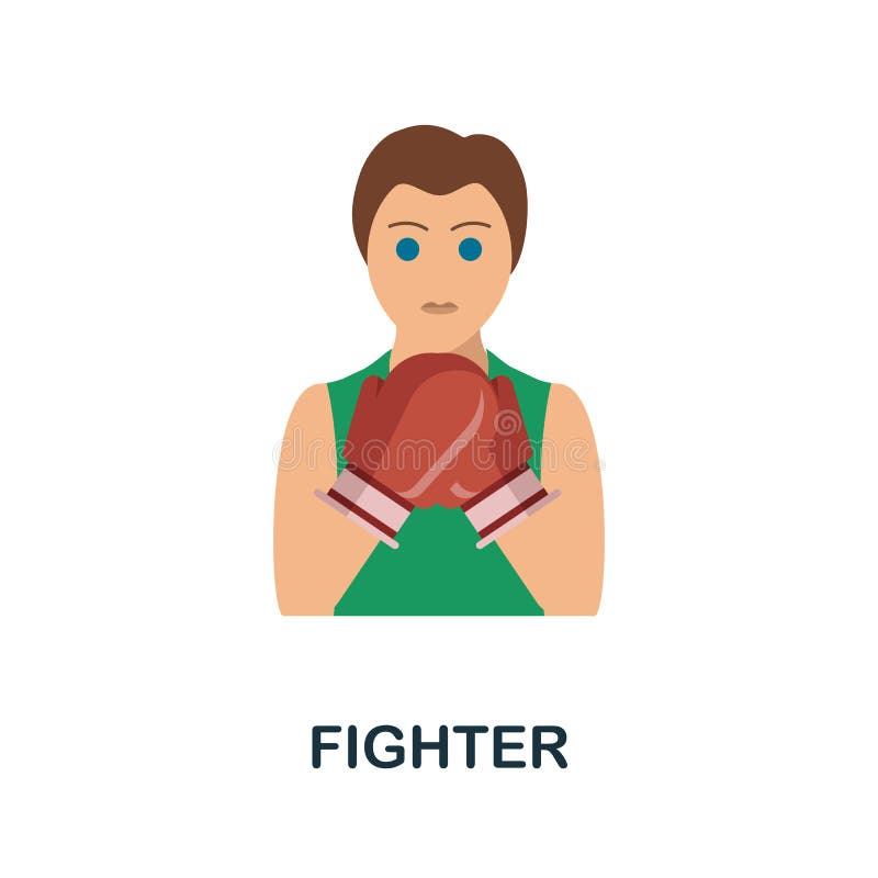 Fighter Flat Icon. Color Simple Element from Combat Sport Collection ...