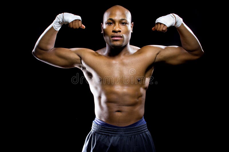 Fighter Flexing Muscles stock photo. Image of fitness - 51555248