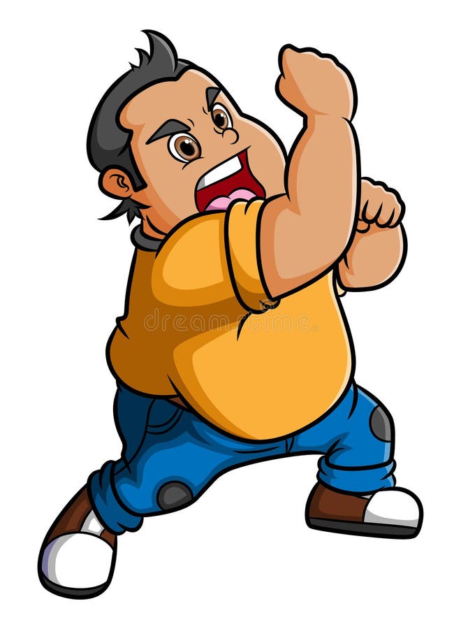 The Fighter Giant Man is Giving the Super Power Punch Stock Vector ...