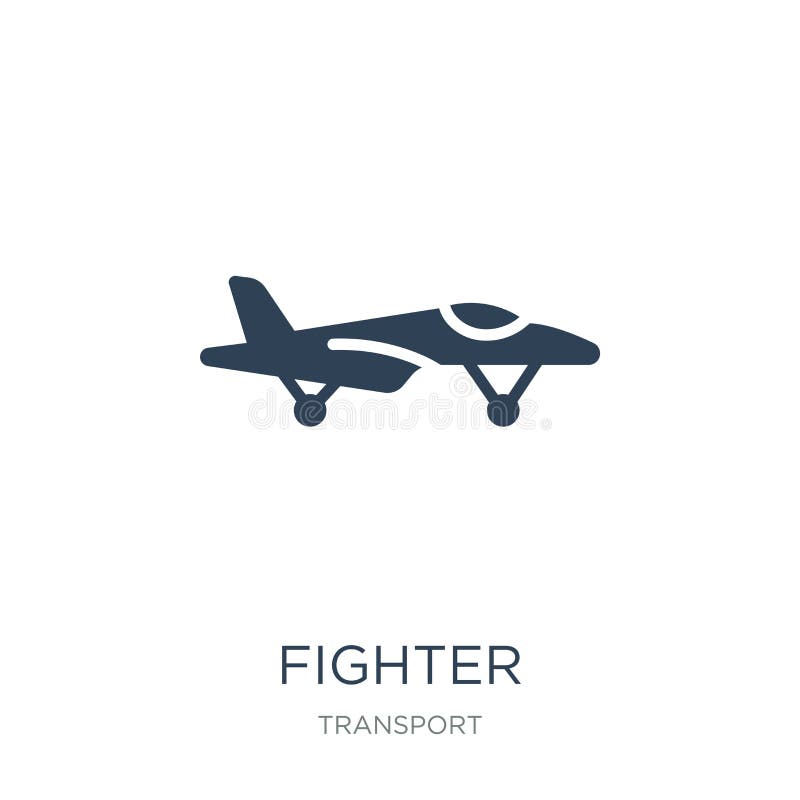 Fighter Icon in Trendy Design Style. Fighter Icon Isolated on White ...