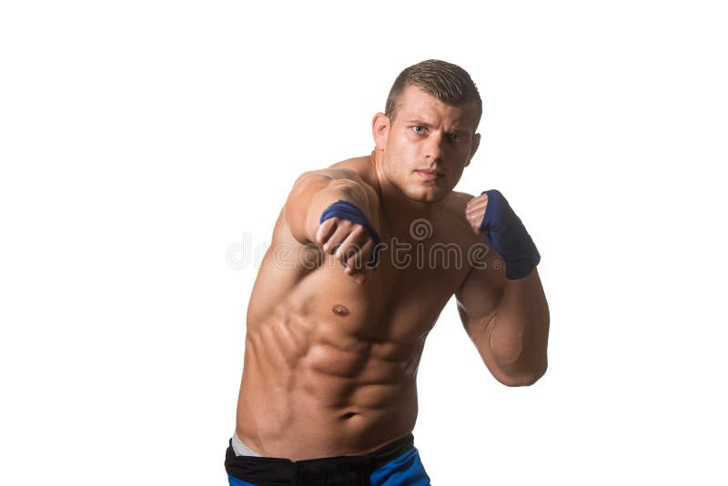 The Fighter - Isolated on White Background Stock Photo - Image of ...
