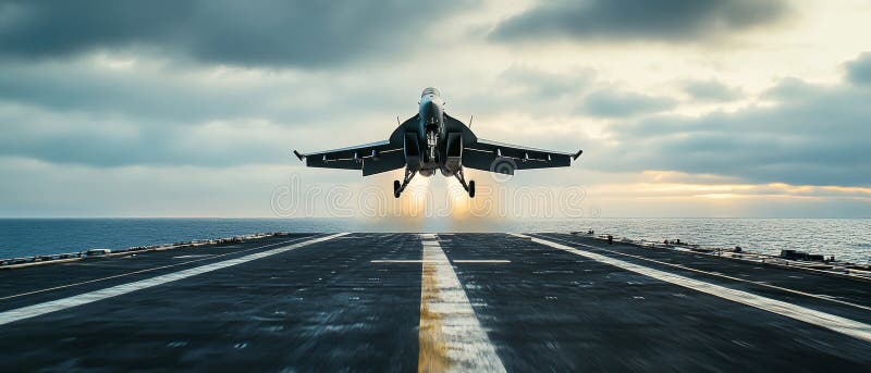 Fighter Jet Accelerates into the Sky from the Deck of an Aircraft ...
