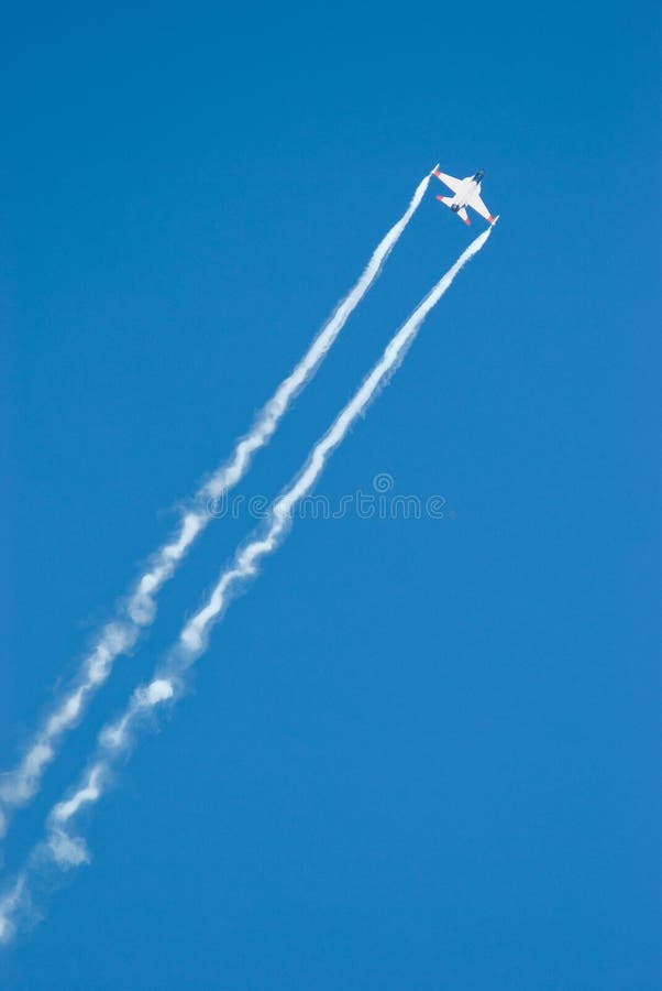 Fighter Jet on a Blue Sky Background Stock Image - Image of aircraft ...