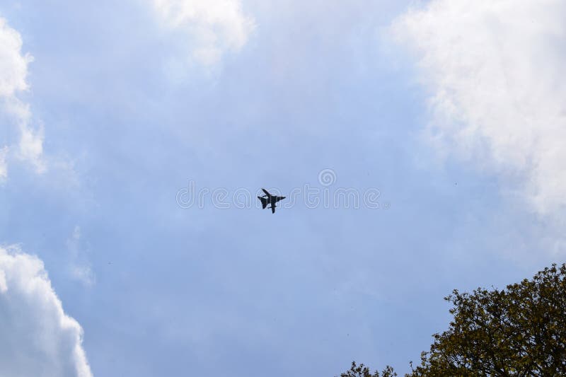 Fighter Jet in the Blue Sky Stock Photo - Image of shore, wing: 358142858