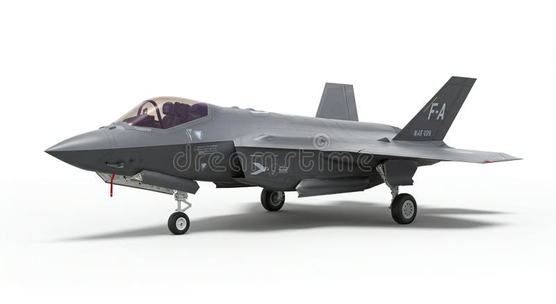 Fighter Jet on Display, Featuring a Sleek, Angular Design ...