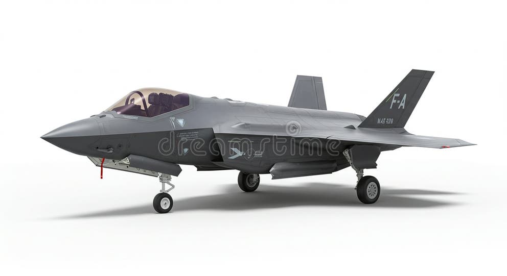 Fighter Jet on Display, Featuring a Sleek, Angular Design ...