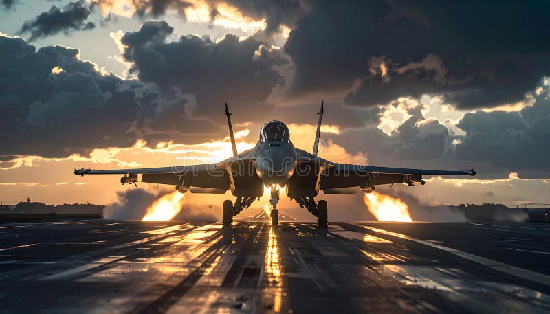 A Fighter Jet Firing a Sidewinder on Runway, Very Strong Contrast and ...
