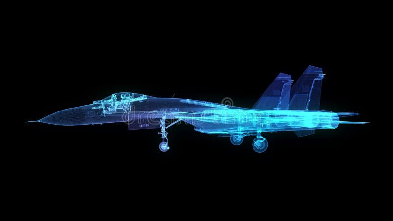 Fighter Jet in Flight from Abstract Polygonal Line. Low Poly Fighter in ...