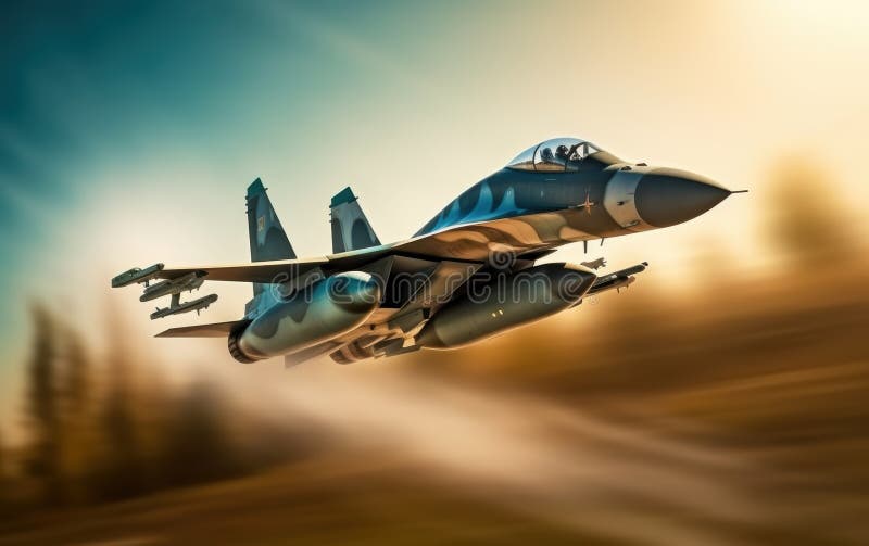 Fast Jet Fighter Flight Created Generative Artificial Intelligence ...
