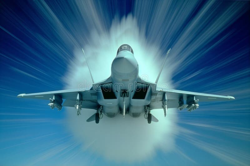 A Fighter Jet Flying through a Blue Sky Stock Photo - Image of ...