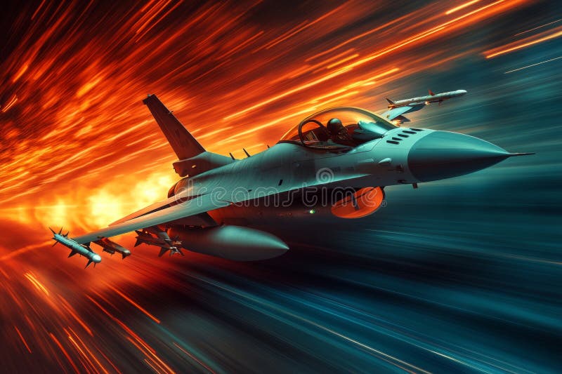 Fighter Jet Flying at Incredible Speed with Afterburners on Fire ...