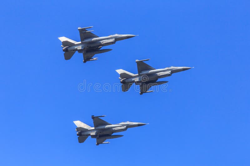 Three Fighter Jets In Formation Stock Photo - Image of teamwork, salute: 3953600