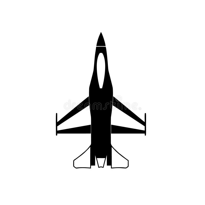 Fighter Jet Icon Isolated on White Background. Fighter Jet Icon in ...