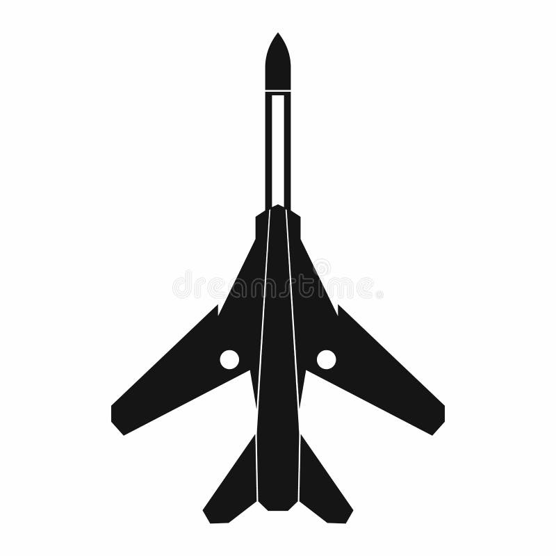 Fighter Jet Icon, Simple Style Stock Vector - Illustration of airport ...