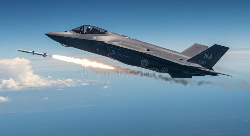 A Fighter Jet, Likely an F-35, is Captured Mid-flight Releasing a ...
