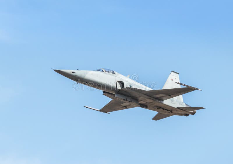Fighter Jet Military Aircraft Flying on Blue Sky Stock Photo - Image of ...