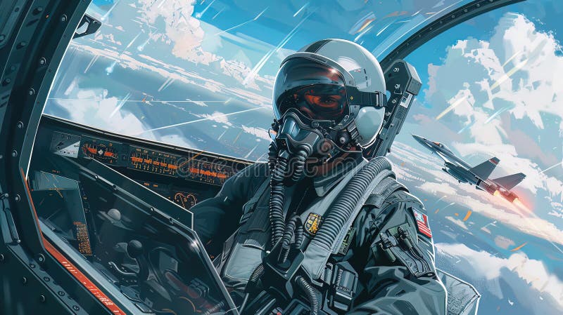 A Fighter Jet Pilot Climbs into the Cockpit the Canopy Closing on a ...