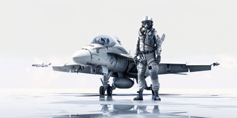 Fighter Jet and Pilot Ready for Takeoff. Created by Generative ... Fighter Jet and Pilot Ready for Takeoff. Created by Generative ...