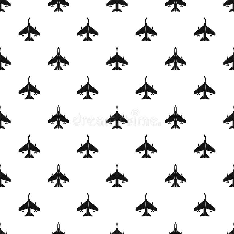 Fighter Jet Plane Pattern, Simple Style Stock Vector - Illustration of ...