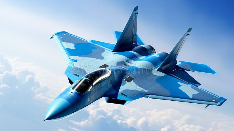 Fighter Jet Soaring through a Blue Cloudy Sky Stock Photo - Image of ...
