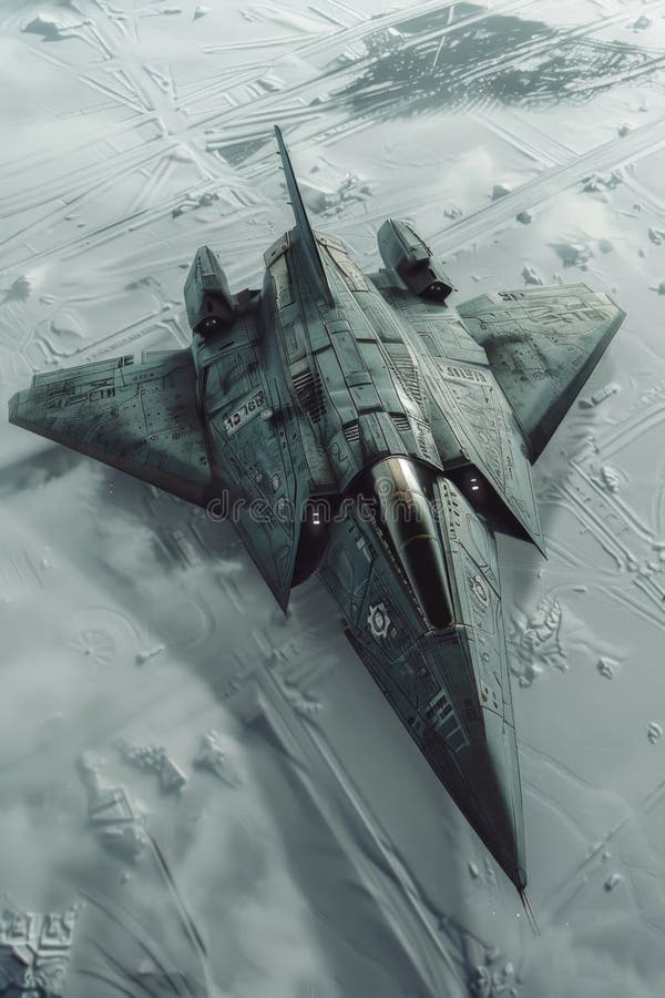 A Fighter Jet Soaring through the Clouds with Contrails Visible Stock ...