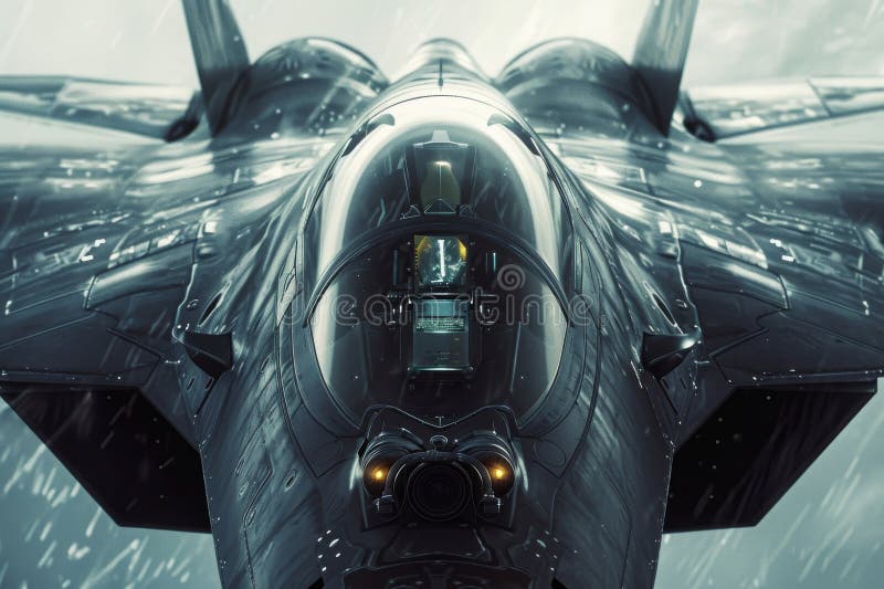 A Fighter Jet Soars through the Sky Amidst a Cloud-filled Backdrop, a ...