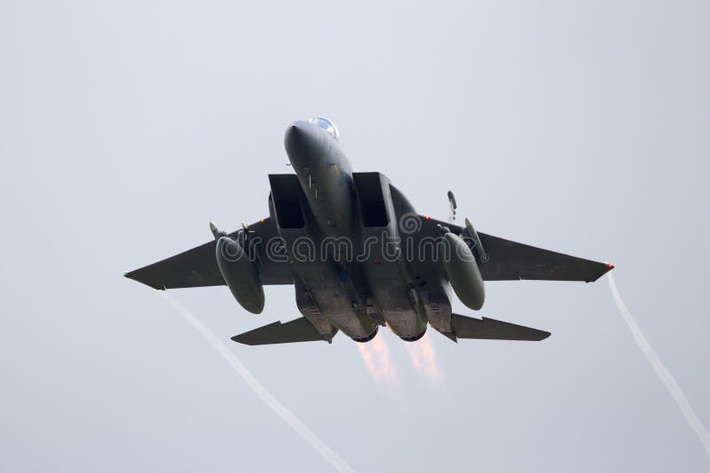 Fighter Jet Full Afterburner Take Off Stock Photo - Image of warfare ...