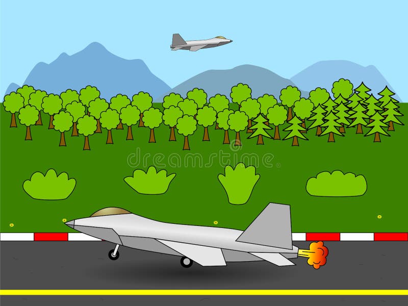 Fighter jet taking off stock vector. Illustration of fighter - 59041618