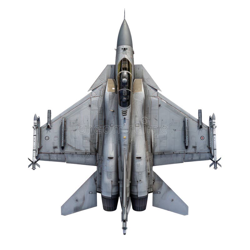 Fighter Jet Top View Isolate Stock Photo - Illustration of professional ...
