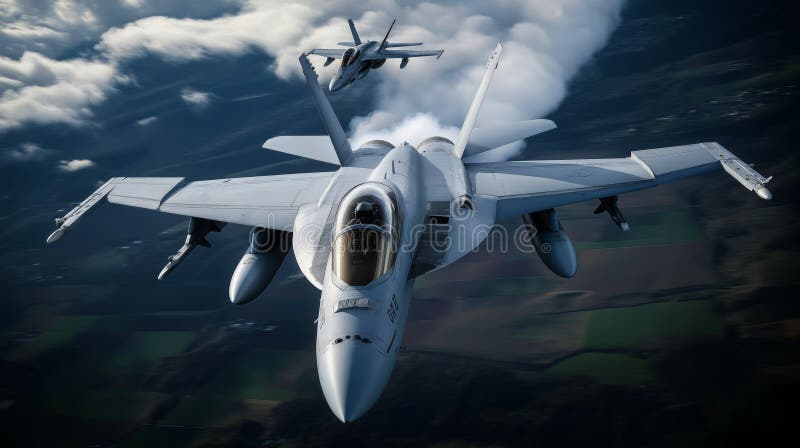 Fighter Jet. Two Planes Fighting in the Air Stock Illustration ...