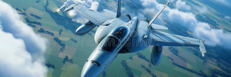 Fighter Jet. Two Planes Fighting in the Air Stock Illustration ...