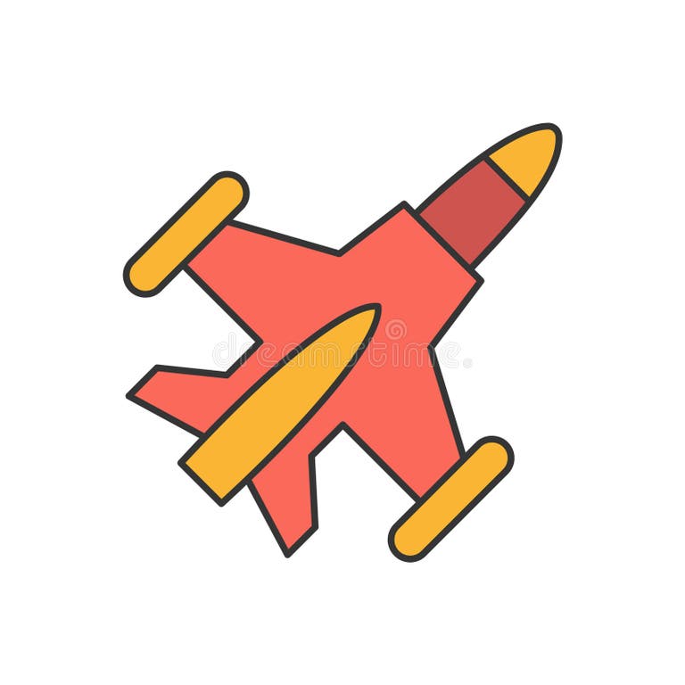 Fighter Jet Vector Icon Which Can Easily Modify or Edit. Stock Vector ...
