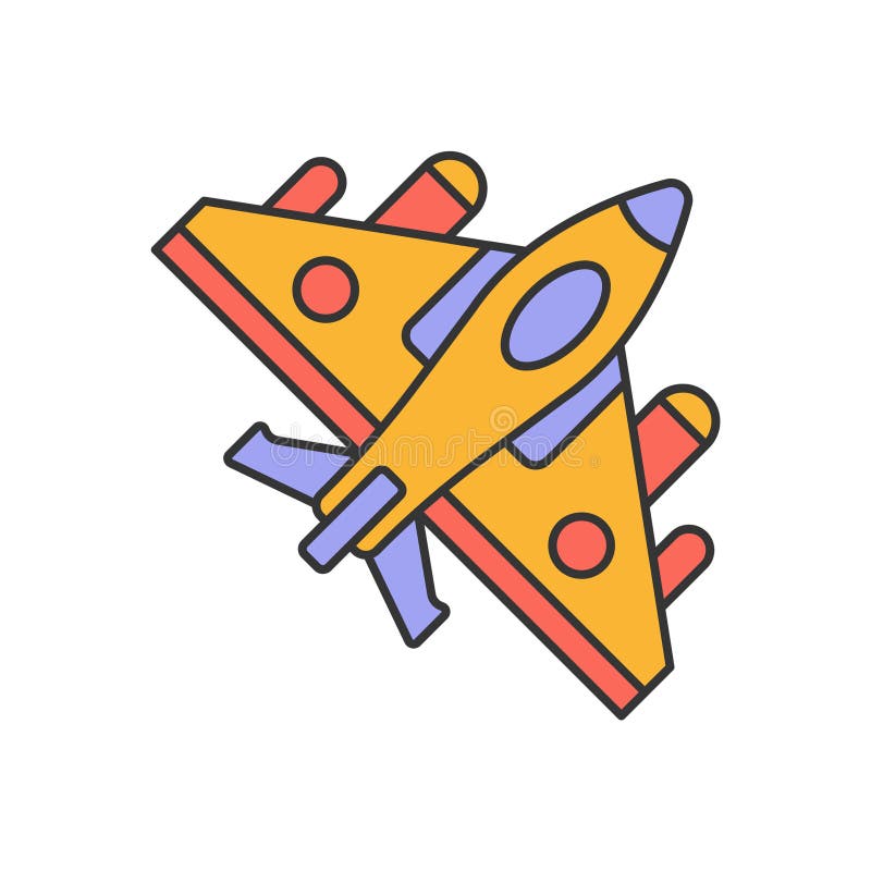 Fighter Jet Vector Icon Which Can Easily Modify or Edit. Stock Vector ...