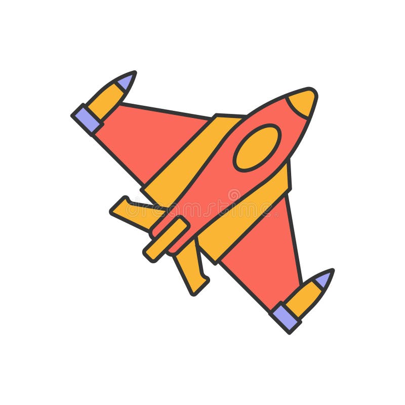Fighter Jet Vector Icon Which Can Easily Modify or Edit. Stock Vector ...