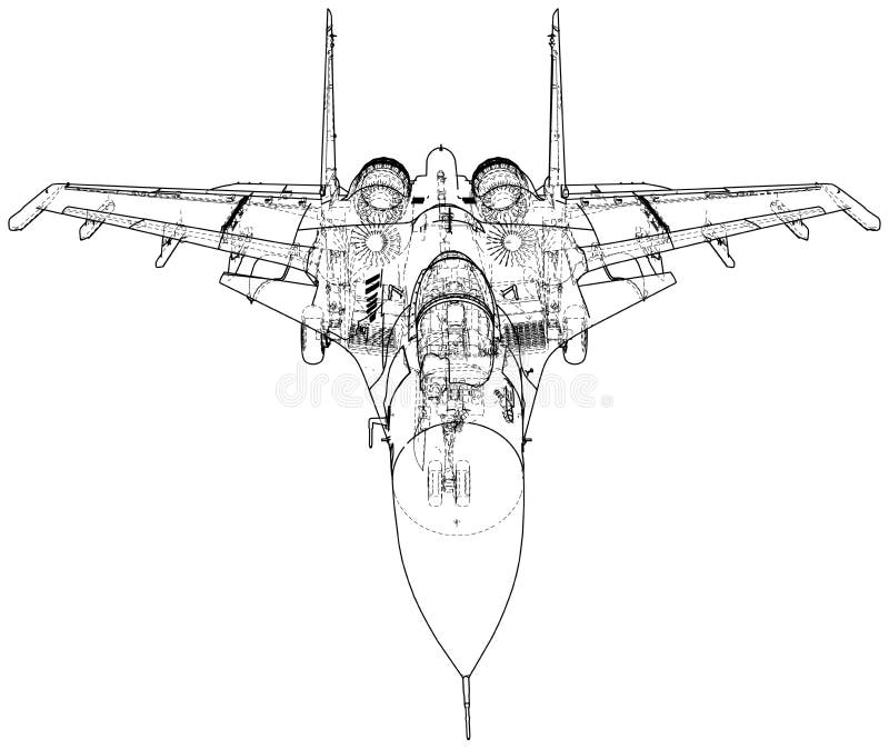 Fighter Jet. Vector Wireframe Concept Stock Vector - Illustration of ...