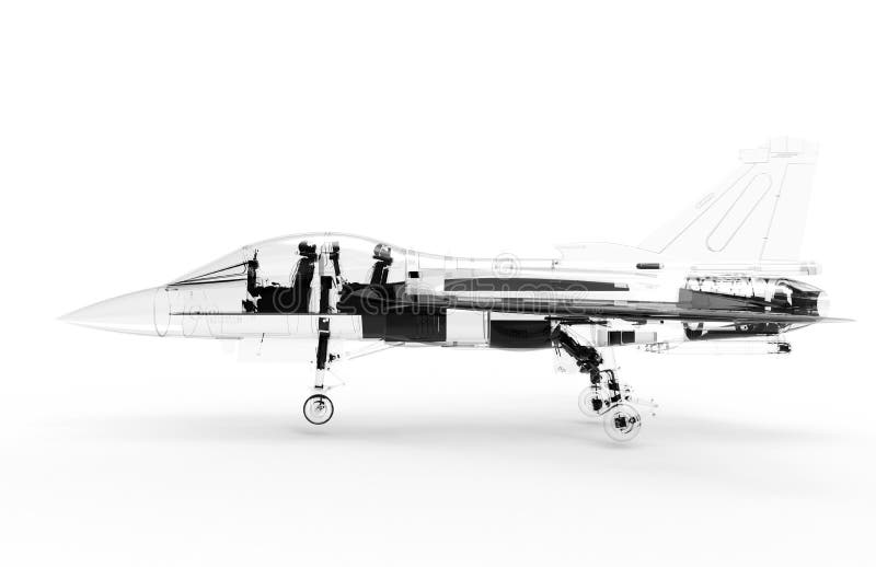 3D CAD Model of a Military Fighter Aircraft Stock Illustration ...