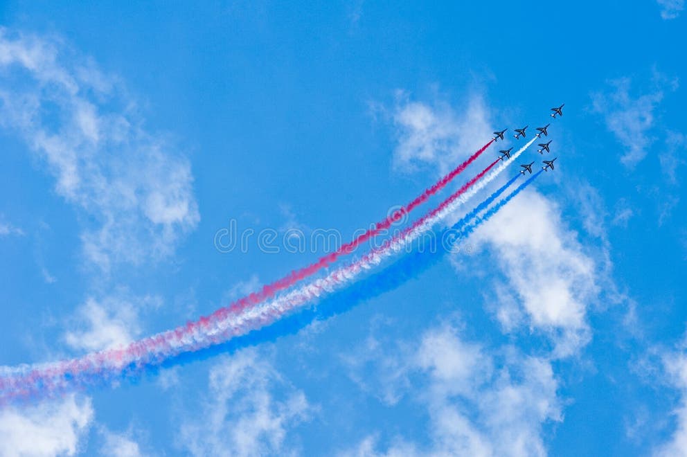 Fighter Jets during Acrobation Stock Image - Image of display, french ...