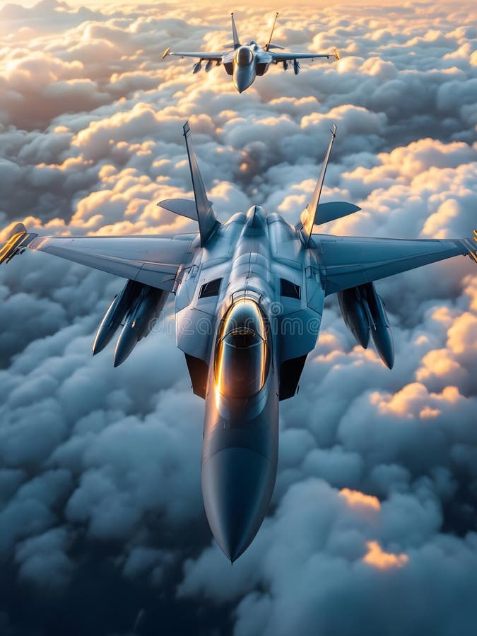 Fighter Jets in Formation Against a Stunning, Cloud-filled Sky at ...
