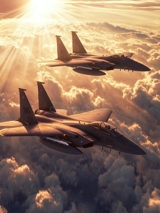 Fighter Jets Over Clouds stock image. Image of warplanes - 388042059