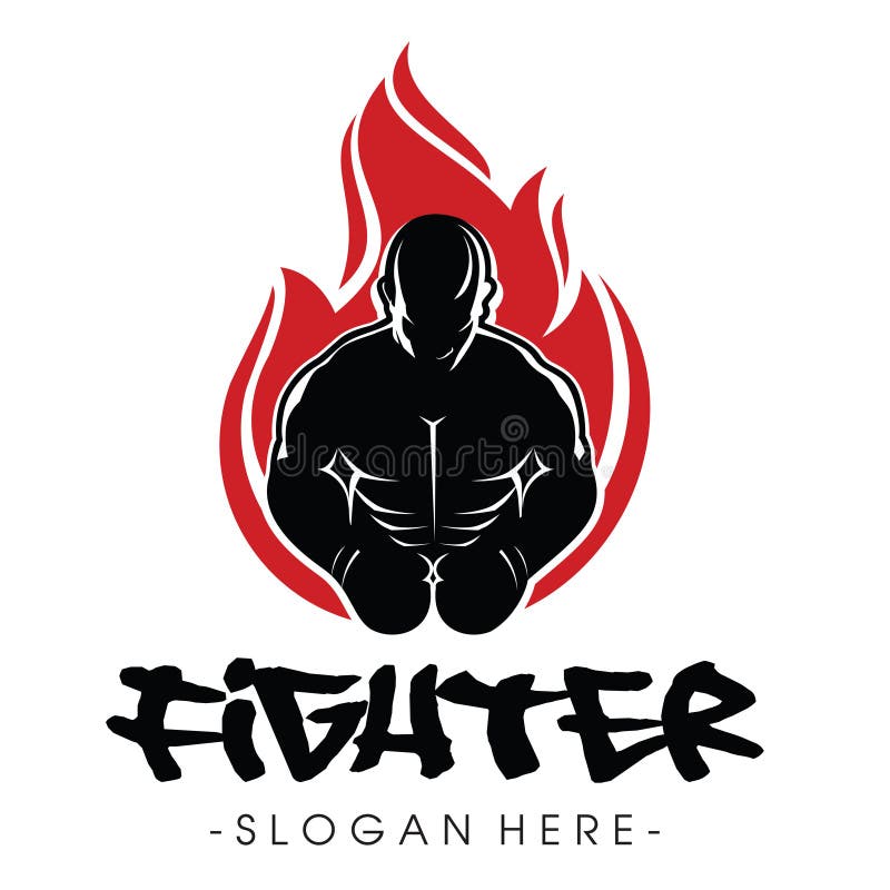 Fighter Logo Vector stock vector. Illustration of exercise - 181837033