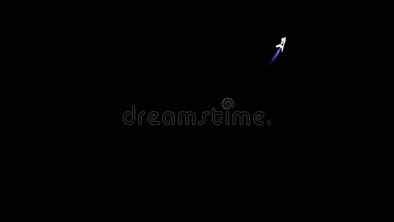 Jet Plane Making Loop in the Air, Funny Man Full of Joy Laughing and ...