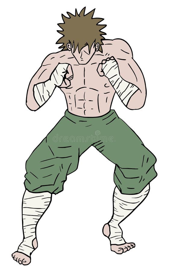 Fighter man stock vector. Illustration of fitness, muscle - 43719865