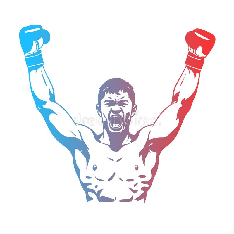 Fighter man illustration stock vector. Illustration of martial - 377198204