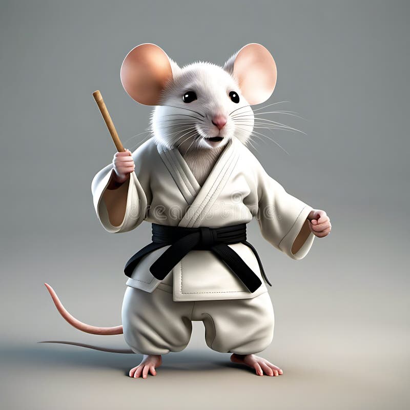 Fighter Mouse Holding Stick in His Hand, Generated by AI Stock ...
