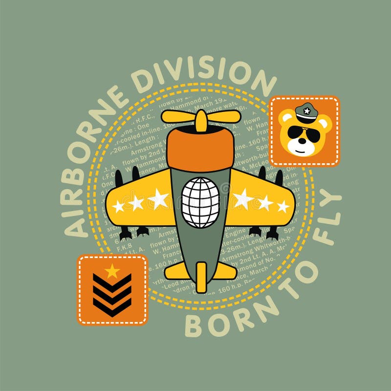 Fighter Pilot Bear in Action ,animal Cartoon Vector Illustration Stock ...