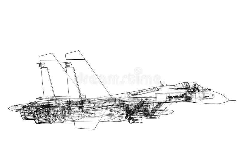 Fighter plane concept stock illustration. Illustration of isolated ...